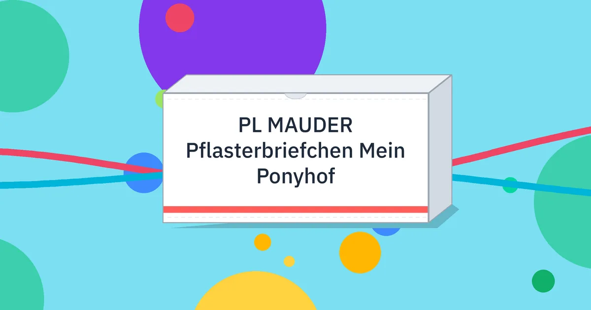 Symbolbild: Packung mit der Aufschrift PL MAUDER Pflasterbriefchen Mein Ponyhof (PZN 19435143) – Verfügbarkeit und Bezug in Apotheken in Frankfurt am Main