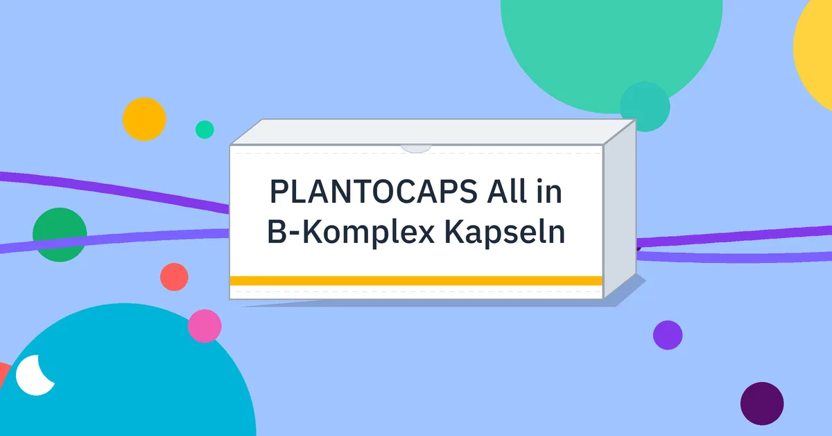 Symbolbild: Packung mit der Aufschrift PLANTOCAPS All in B-Komplex Kapseln (PZN 20943809) – Verfügbarkeit und Bezug in Apotheken in Frankfurt am Main
