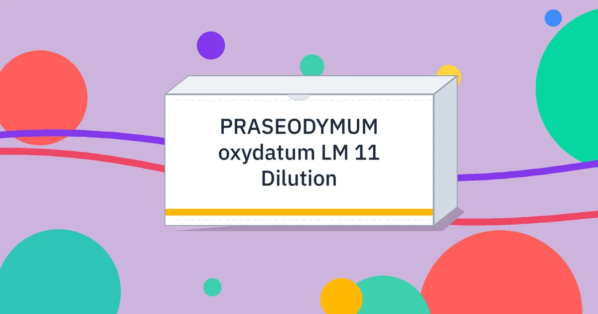 Symbolbild: Packung mit der Aufschrift PRASEODYMUM oxydatum LM 11 Dilution (PZN 13666574) – Verfügbarkeit und Bezug in Apotheken in Frankfurt am Main