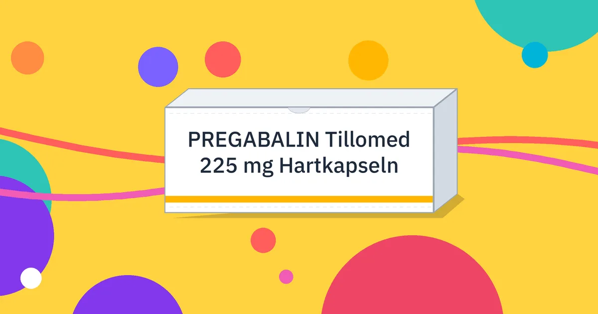 Symbolbild: Packung mit der Aufschrift PREGABALIN Tillomed 225 mg Hartkapseln (PZN 15200414) – Verfügbarkeit und Bezug in Apotheken in Frankfurt am Main