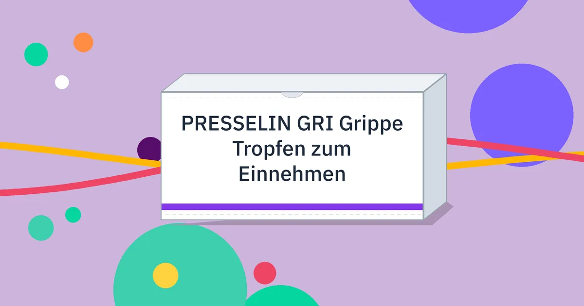 Symbolbild: Packung mit der Aufschrift PRESSELIN GRI Grippe Tropfen zum Einnehmen (PZN 02170752) – Verfügbarkeit und Bezug in Apotheken in Frankfurt am Main
