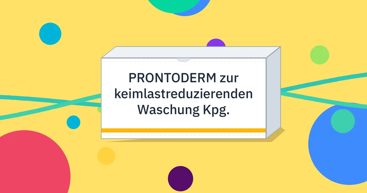 Symbolbild: Packung mit der Aufschrift PRONTODERM zur keimlastreduzierenden Waschung Kpg. (PZN 11527319) – Verfügbarkeit und Bezug in Apotheken in Frankfurt am Main