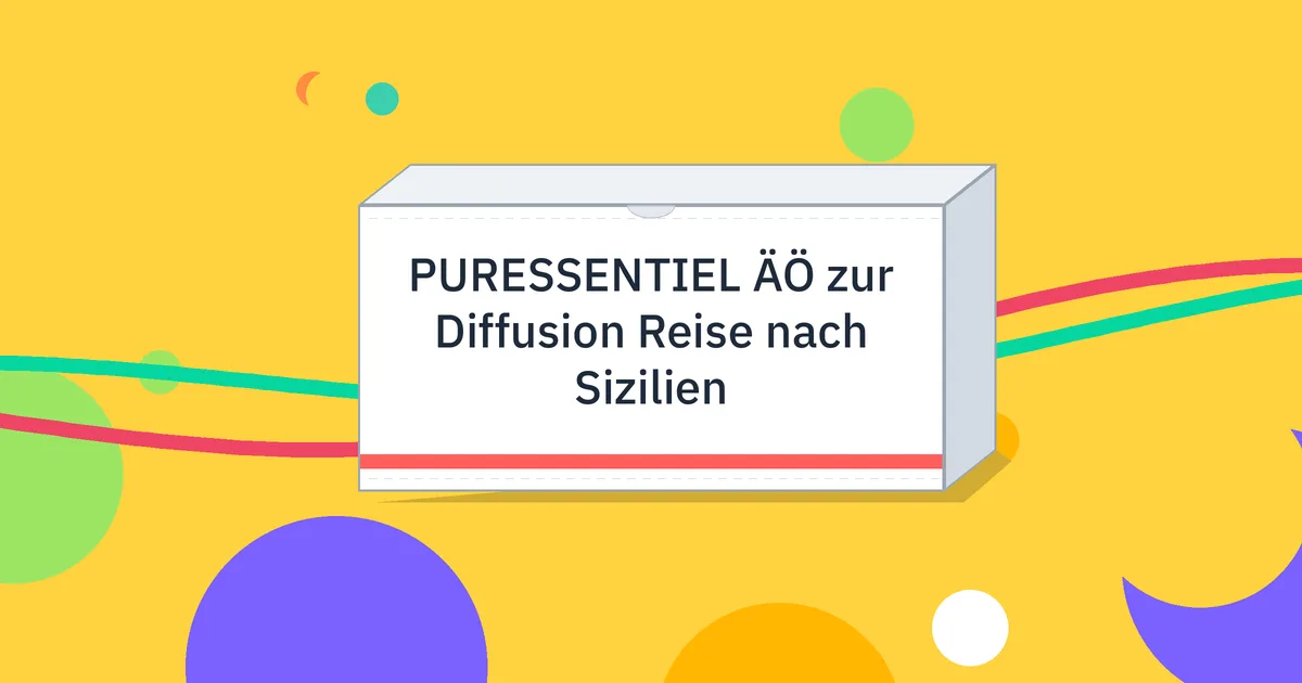 Symbolbild: Packung mit der Aufschrift PURESSENTIEL ÄÖ zur Diffusion Reise nach Sizilien (PZN 17549109) – Verfügbarkeit und Bezug in Apotheken in Frankfurt am Main