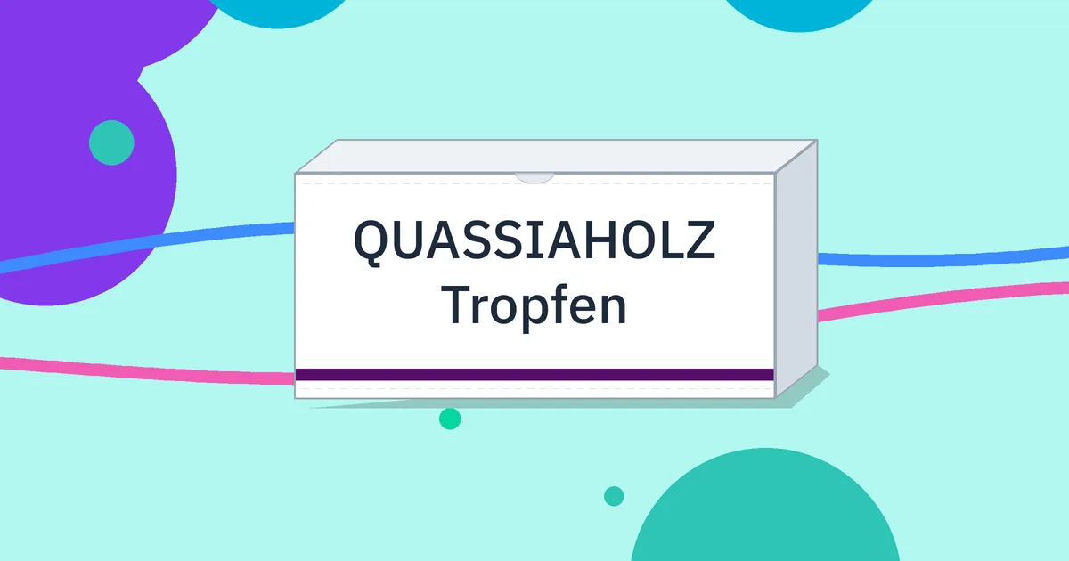Symbolbild: Packung mit der Aufschrift QUASSIAHOLZ Tropfen (PZN 18439653) – Verfügbarkeit und Bezug in Apotheken in Frankfurt am Main