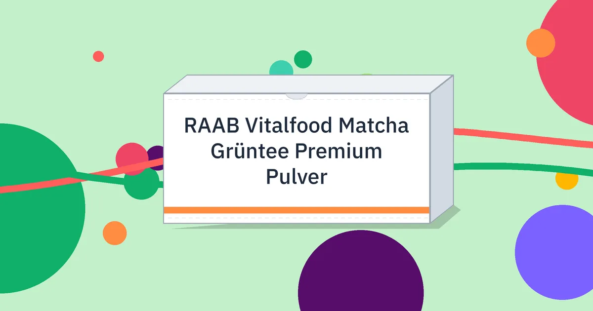 Symbolbild: Packung mit der Aufschrift RAAB Vitalfood Matcha Grüntee Premium Pulver (PZN 19305423) – Verfügbarkeit und Bezug in Apotheken in Frankfurt am Main