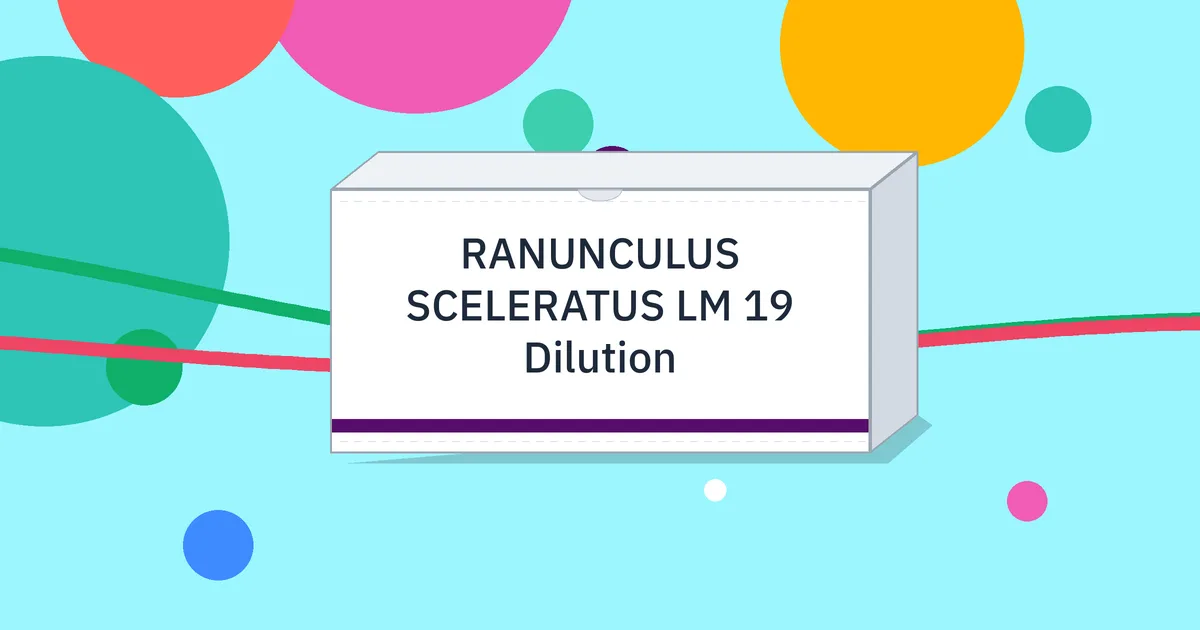 Symbolbild: Packung mit der Aufschrift RANUNCULUS SCELERATUS LM 19 Dilution (PZN 13676207) – Verfügbarkeit und Bezug in Apotheken in Frankfurt am Main