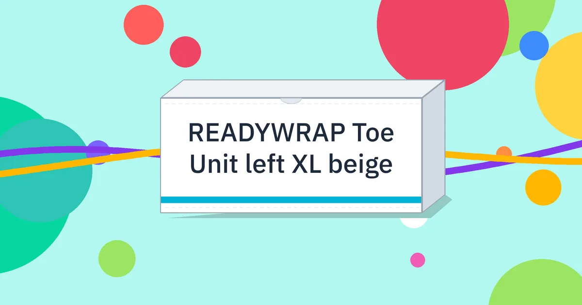 Symbolbild: Packung mit der Aufschrift READYWRAP Toe Unit left XL beige (PZN 16566123) – Verfügbarkeit und Bezug in Apotheken in Frankfurt am Main
