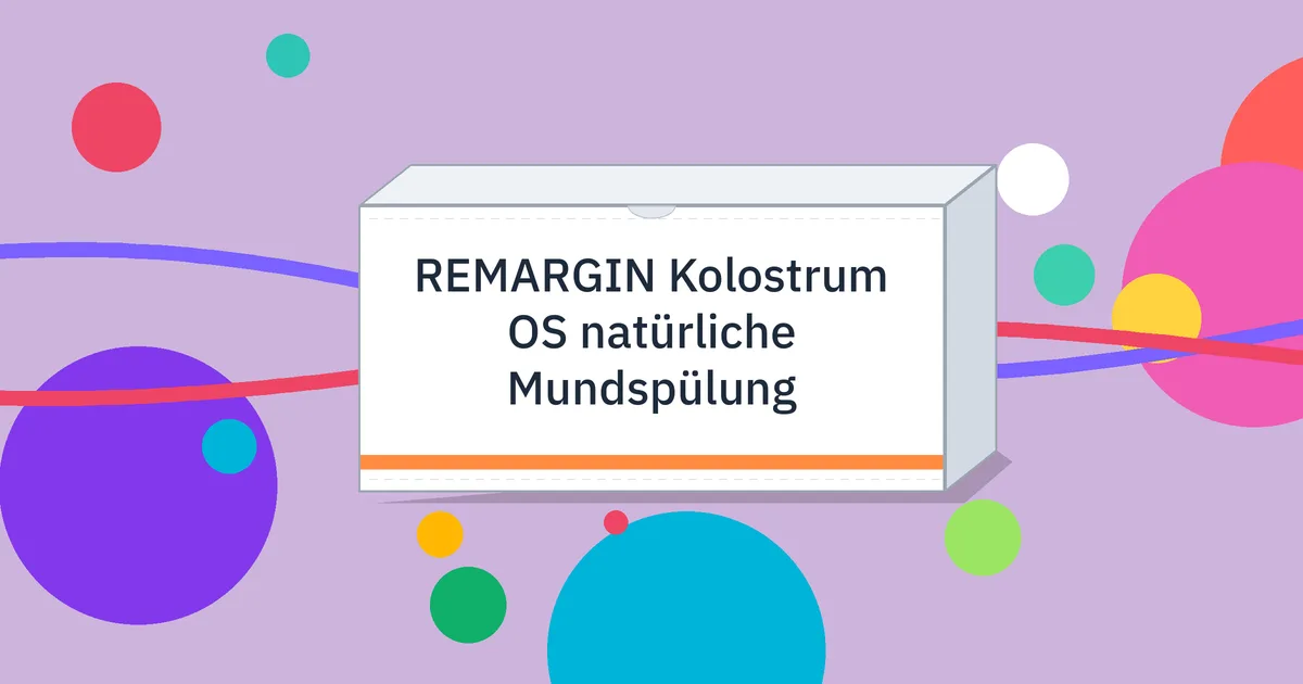 Symbolbild: Packung mit der Aufschrift REMARGIN Kolostrum OS natürliche Mundspülung (PZN 19013525) – Verfügbarkeit und Bezug in Apotheken in Frankfurt am Main