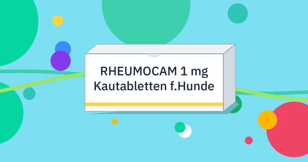 Symbolbild: Packung mit der Aufschrift RHEUMOCAM 1 mg Kautabletten f.Hunde (PZN 18044417) – Verfügbarkeit und Bezug in Apotheken in Frankfurt am Main