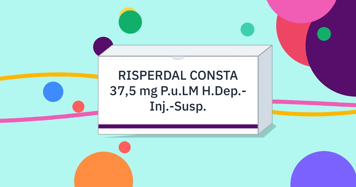 Symbolbild: Packung mit der Aufschrift RISPERDAL CONSTA 37,5 mg P.u.LM H.Dep.-Inj.-Susp. (PZN 08844341) – Verfügbarkeit und Bezug in Apotheken in Frankfurt am Main