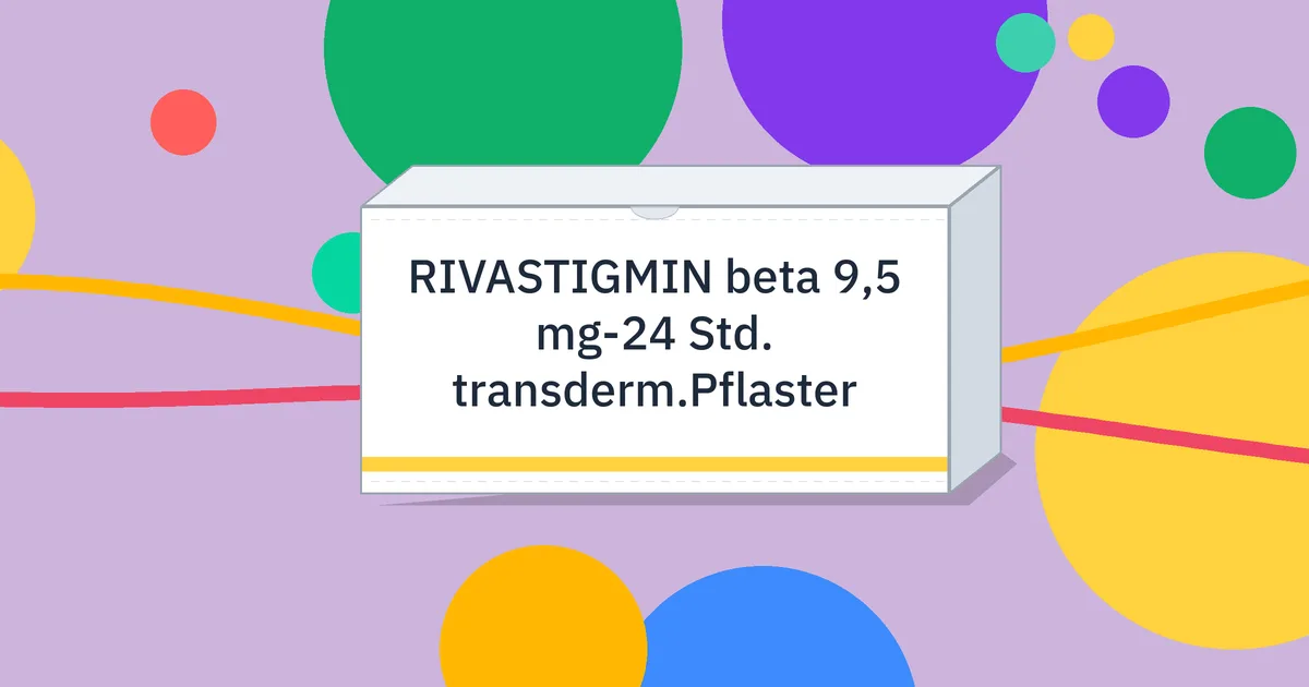 Symbolbild: Packung mit der Aufschrift RIVASTIGMIN beta 9,5 mg-24 Std. transderm.Pflaster (PZN 09305209) – Verfügbarkeit und Bezug in Apotheken in Frankfurt am Main