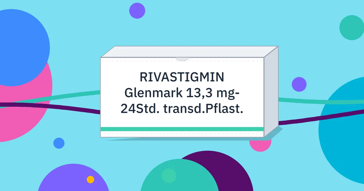 Symbolbild: Packung mit der Aufschrift RIVASTIGMIN Glenmark 13,3 mg-24Std. transd.Pflast. (PZN 12353525) – Verfügbarkeit und Bezug in Apotheken in Frankfurt am Main