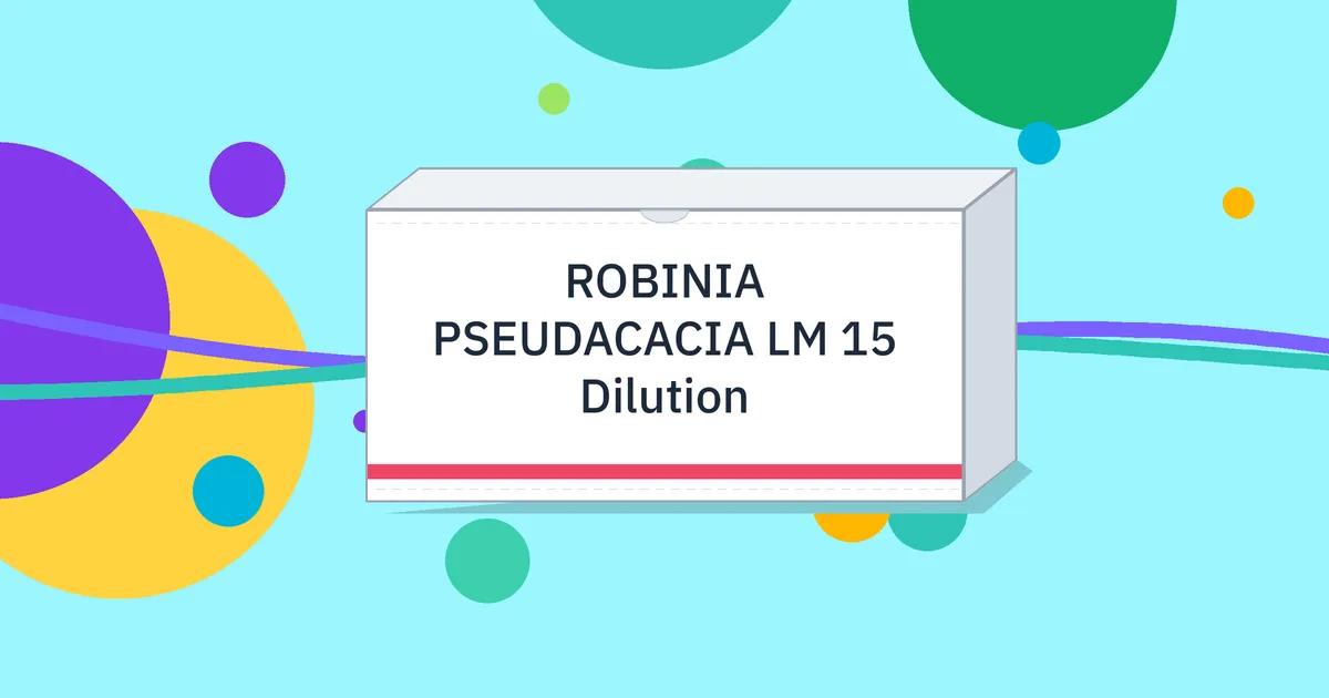 Symbolbild: Packung mit der Aufschrift ROBINIA PSEUDACACIA LM 15 Dilution (PZN 13054919) – Verfügbarkeit und Bezug in Apotheken in Frankfurt am Main