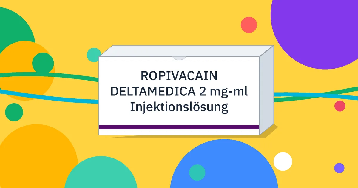Symbolbild: Packung mit der Aufschrift ROPIVACAIN DELTAMEDICA 2 mg-ml Injektionslösung (PZN 13158168) – Verfügbarkeit und Bezug in Apotheken in Frankfurt am Main