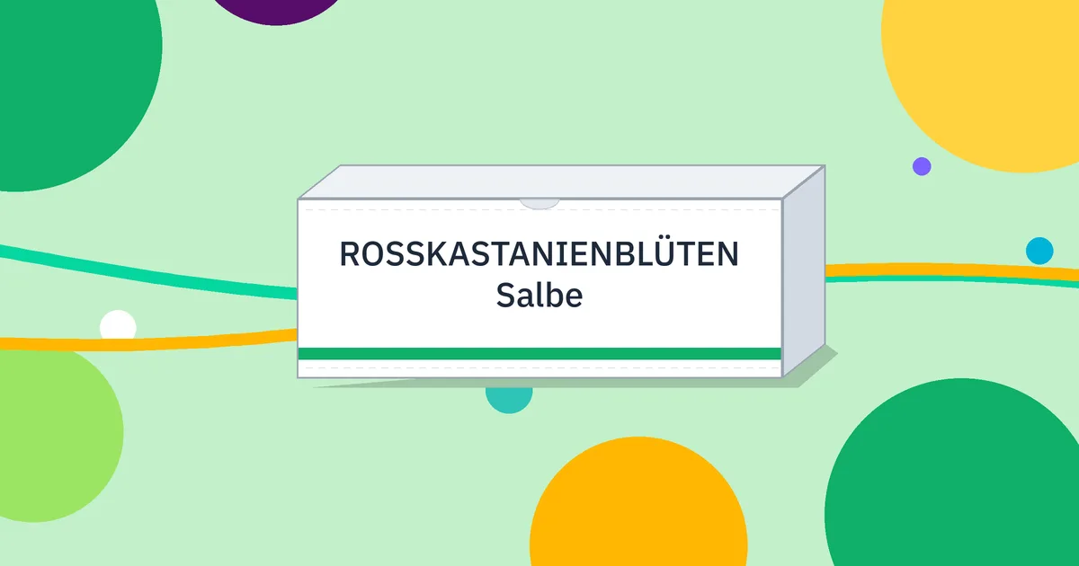 Symbolbild: Packung mit der Aufschrift ROSSKASTANIENBLÜTEN Salbe (PZN 17555771) – Verfügbarkeit und Bezug in Apotheken in Frankfurt am Main