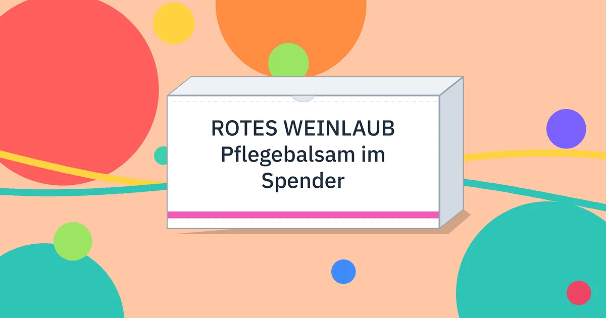 Symbolbild: Packung mit der Aufschrift ROTES WEINLAUB Pflegebalsam im Spender (PZN 13514640) – Verfügbarkeit und Bezug in Apotheken in Frankfurt am Main