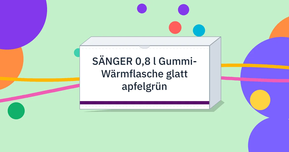 Symbolbild: Packung mit der Aufschrift SÄNGER 0,8 l Gummi-Wärmflasche glatt apfelgrün (PZN 05496879) – Verfügbarkeit und Bezug in Apotheken in Frankfurt am Main