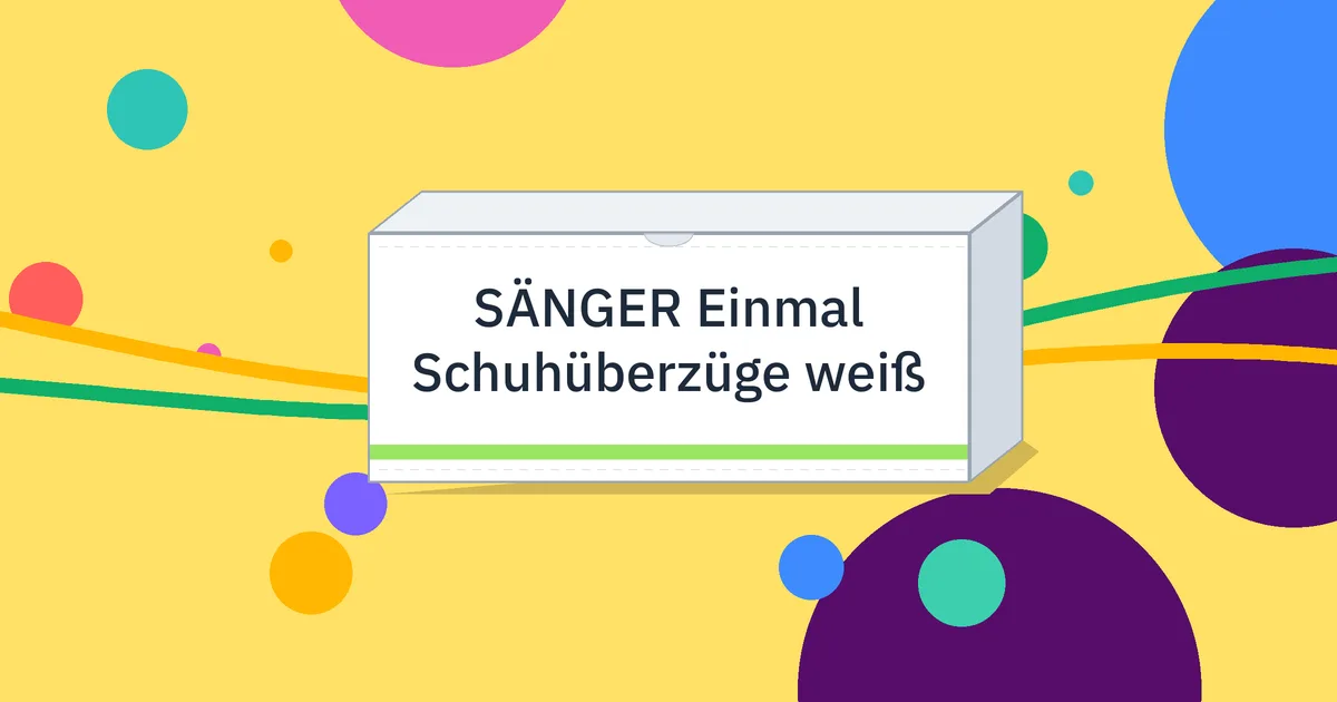 Symbolbild: Packung mit der Aufschrift SÄNGER Einmal Schuhüberzüge weiß (PZN 00774049) – Verfügbarkeit und Bezug in Apotheken in Frankfurt am Main