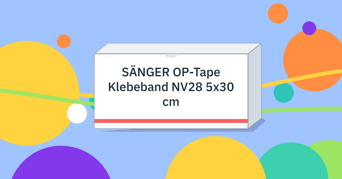 Symbolbild: Packung mit der Aufschrift SÄNGER OP-Tape Klebeband NV28 5x30 cm (PZN 01069614) – Verfügbarkeit und Bezug in Apotheken in Frankfurt am Main