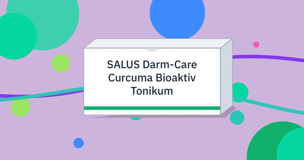 Symbolbild: Packung mit der Aufschrift SALUS Darm-Care Curcuma Bioaktiv Tonikum (PZN 20045536) – Verfügbarkeit und Bezug in Apotheken in Frankfurt am Main