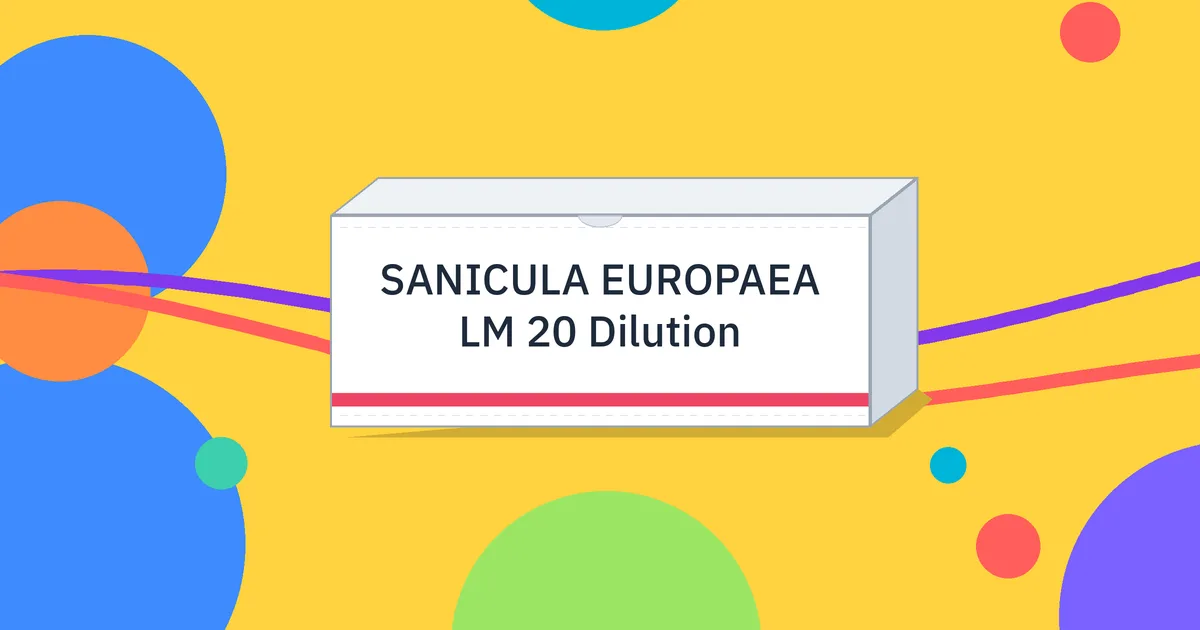 Symbolbild: Packung mit der Aufschrift SANICULA EUROPAEA LM 20 Dilution (PZN 13182273) – Verfügbarkeit und Bezug in Apotheken in Frankfurt am Main