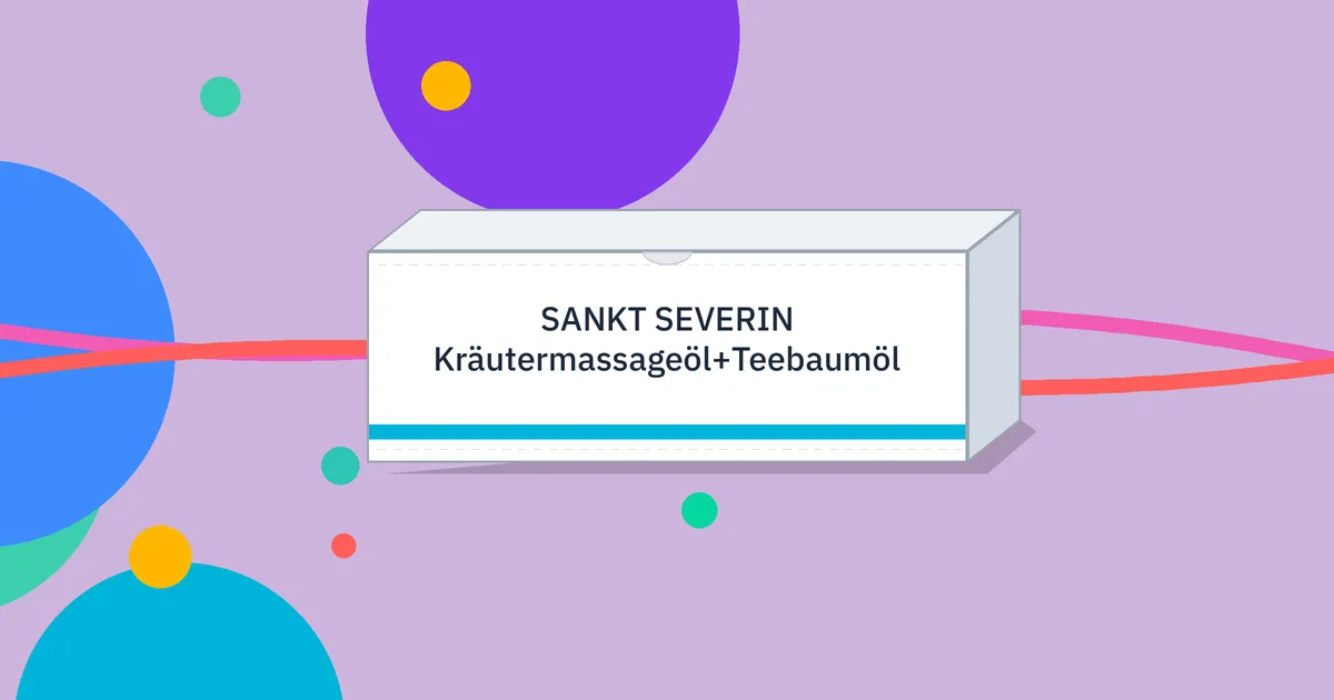 Symbolbild: Packung mit der Aufschrift SANKT SEVERIN Kräutermassageöl+Teebaumöl (PZN 08534416) – Verfügbarkeit und Bezug in Apotheken in Frankfurt am Main