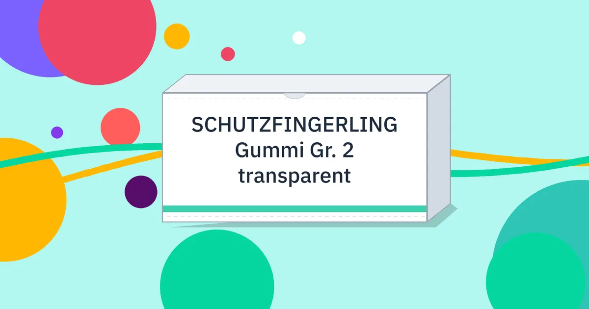 Symbolbild: Packung mit der Aufschrift SCHUTZFINGERLING Gummi Gr. 2 transparent (PZN 01726986) – Verfügbarkeit und Bezug in Apotheken in Frankfurt am Main
