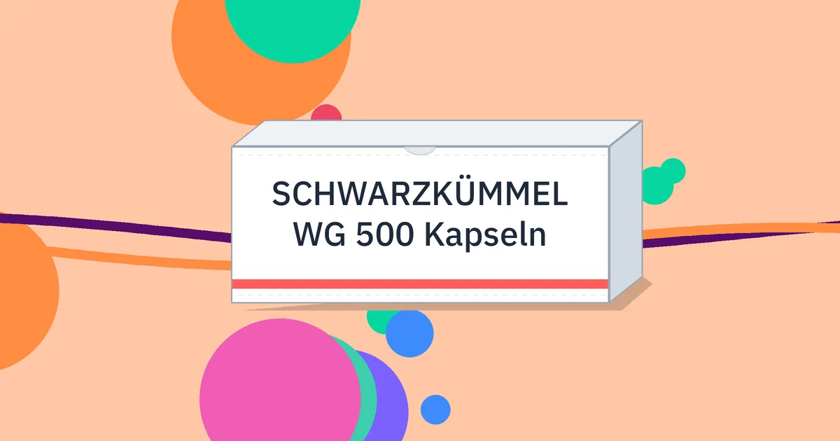 Symbolbild: Packung mit der Aufschrift SCHWARZKÜMMEL WG 500 Kapseln (PZN 03869023) – Verfügbarkeit und Bezug in Apotheken in Frankfurt am Main