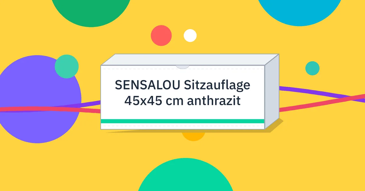 Symbolbild: Packung mit der Aufschrift SENSALOU Sitzauflage 45x45 cm anthrazit (PZN 19427563) – Verfügbarkeit und Bezug in Apotheken in Frankfurt am Main