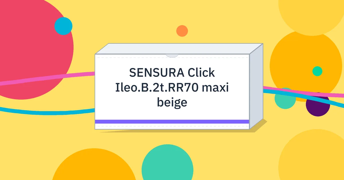 Symbolbild: Packung mit der Aufschrift SENSURA Click Ileo.B.2t.RR70 maxi beige (PZN 03107537) – Verfügbarkeit und Bezug in Apotheken in Frankfurt am Main