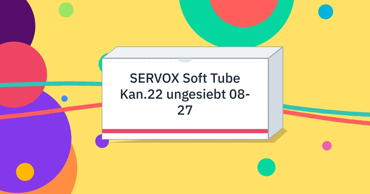 Symbolbild: Packung mit der Aufschrift SERVOX Soft Tube Kan.22 ungesiebt 08-27 (PZN 07508374) – Verfügbarkeit und Bezug in Apotheken in Frankfurt am Main