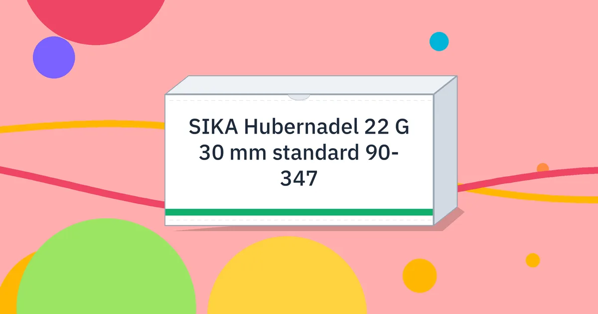 Symbolbild: Packung mit der Aufschrift SIKA Hubernadel 22 G 30 mm standard 90-347 (PZN 03054605) – Verfügbarkeit und Bezug in Apotheken in Frankfurt am Main