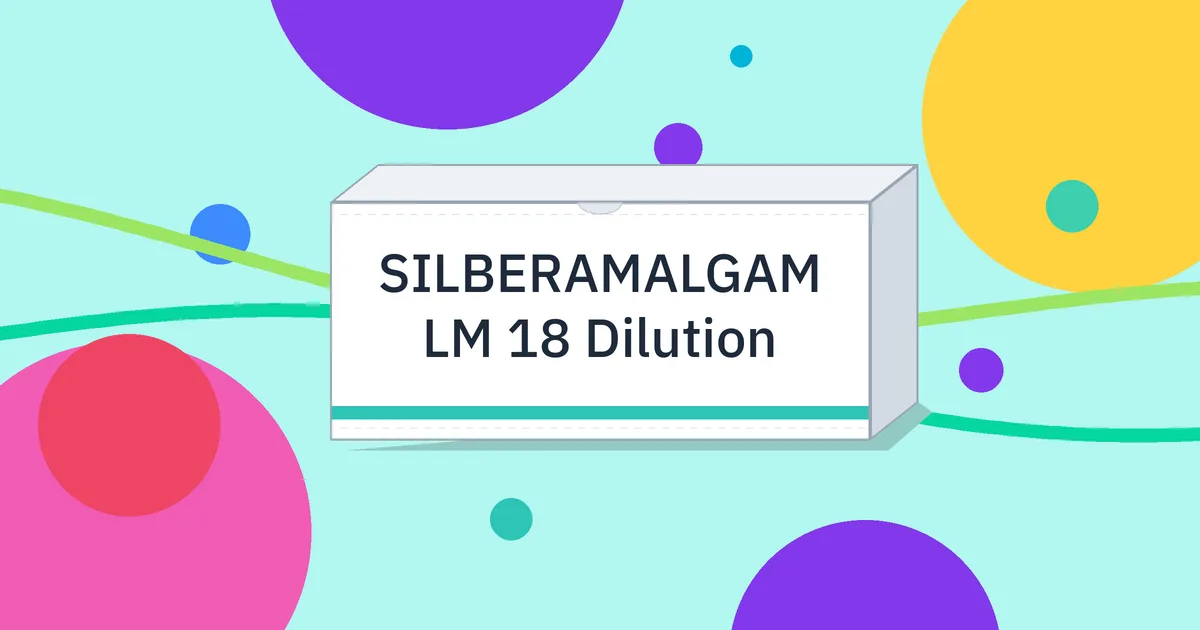 Symbolbild: Packung mit der Aufschrift SILBERAMALGAM LM 18 Dilution (PZN 13189335) – Verfügbarkeit und Bezug in Apotheken in Frankfurt am Main