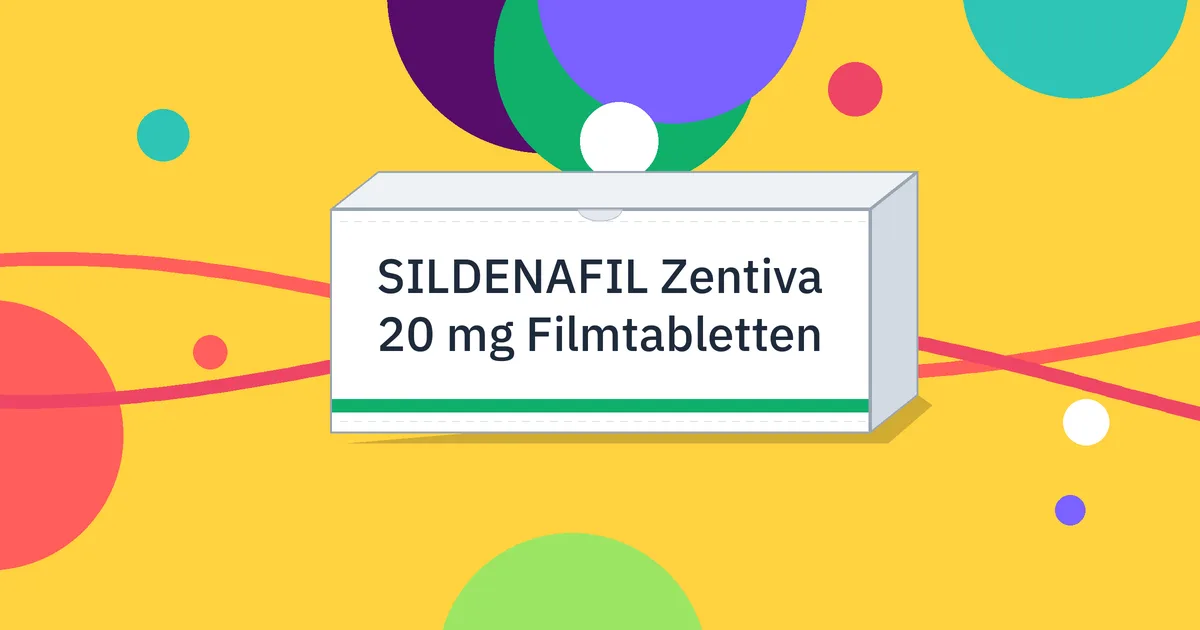 Symbolbild: Packung mit der Aufschrift SILDENAFIL Zentiva 20 mg Filmtabletten (PZN 11648394) – Verfügbarkeit und Bezug in Apotheken in Frankfurt am Main