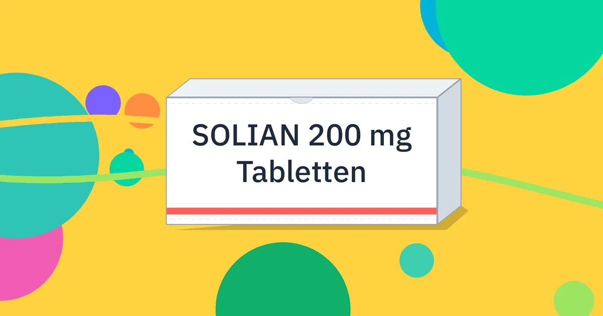Symbolbild: Packung mit der Aufschrift SOLIAN 200 mg Tabletten (PZN 08425012) – Verfügbarkeit und Bezug in Apotheken in Frankfurt am Main