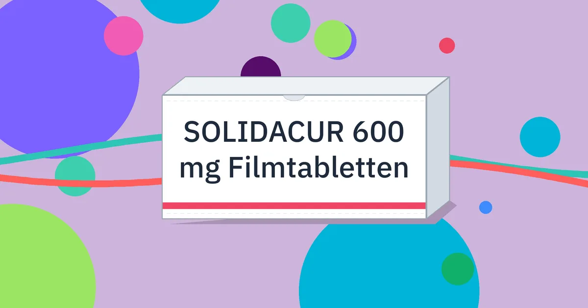 Symbolbild: Packung mit der Aufschrift SOLIDACUR 600 mg Filmtabletten (PZN 04770278) – Verfügbarkeit und Bezug in Apotheken in Frankfurt am Main