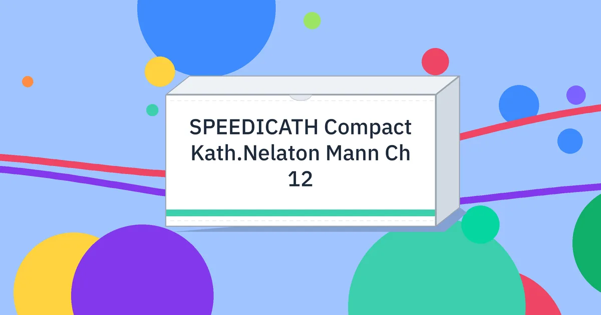 Symbolbild: Packung mit der Aufschrift SPEEDICATH Compact Kath.Nelaton Mann Ch 12 (PZN 06905021) – Verfügbarkeit und Bezug in Apotheken in Frankfurt am Main