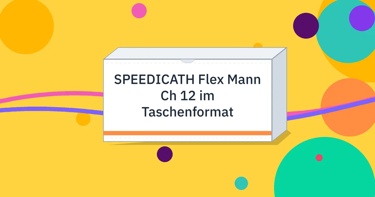 Symbolbild: Packung mit der Aufschrift SPEEDICATH Flex Mann Ch 12 im Taschenformat (PZN 16129782) – Verfügbarkeit und Bezug in Apotheken in Frankfurt am Main