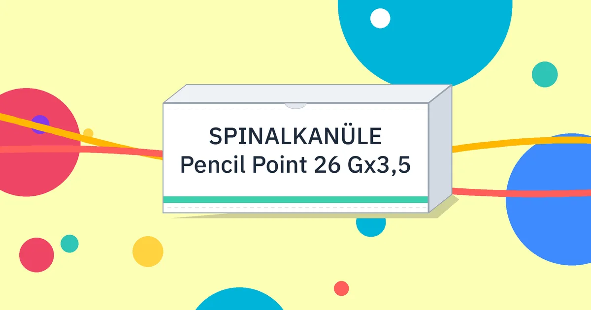 Symbolbild: Packung mit der Aufschrift SPINALKANÜLE Pencil Point 26 Gx3,5 (PZN 00096483) – Verfügbarkeit und Bezug in Apotheken in Frankfurt am Main