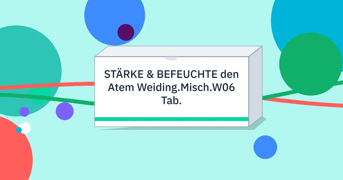 Symbolbild: Packung mit der Aufschrift STÄRKE & BEFEUCHTE den Atem Weiding.Misch.W06 Tab. (PZN 13867516) – Verfügbarkeit und Bezug in Apotheken in Frankfurt am Main