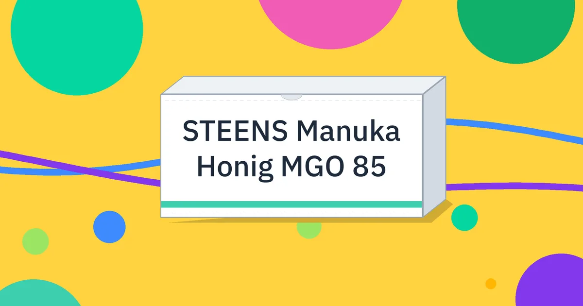 Symbolbild: Packung mit der Aufschrift STEENS Manuka Honig MGO 85 (PZN 19476432) – Verfügbarkeit und Bezug in Apotheken in Frankfurt am Main