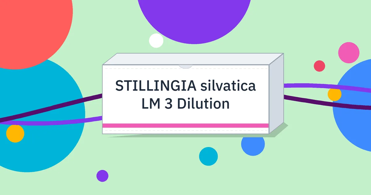 Symbolbild: Packung mit der Aufschrift STILLINGIA silvatica LM 3 Dilution (PZN 13201243) – Verfügbarkeit und Bezug in Apotheken in Frankfurt am Main
