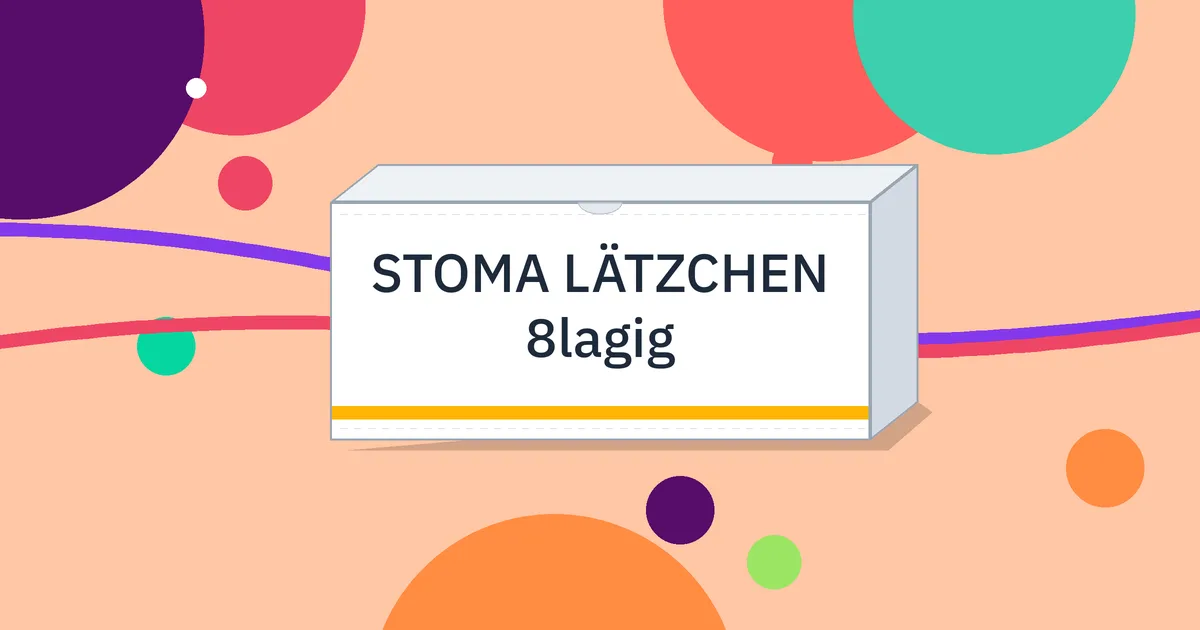 Symbolbild: Packung mit der Aufschrift STOMA LÄTZCHEN 8lagig (PZN 09489540) – Verfügbarkeit und Bezug in Apotheken in Frankfurt am Main