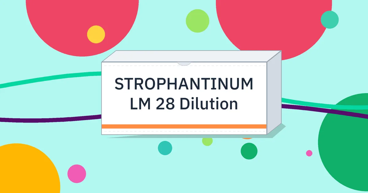 Symbolbild: Packung mit der Aufschrift STROPHANTINUM LM 28 Dilution (PZN 13684939) – Verfügbarkeit und Bezug in Apotheken in Frankfurt am Main