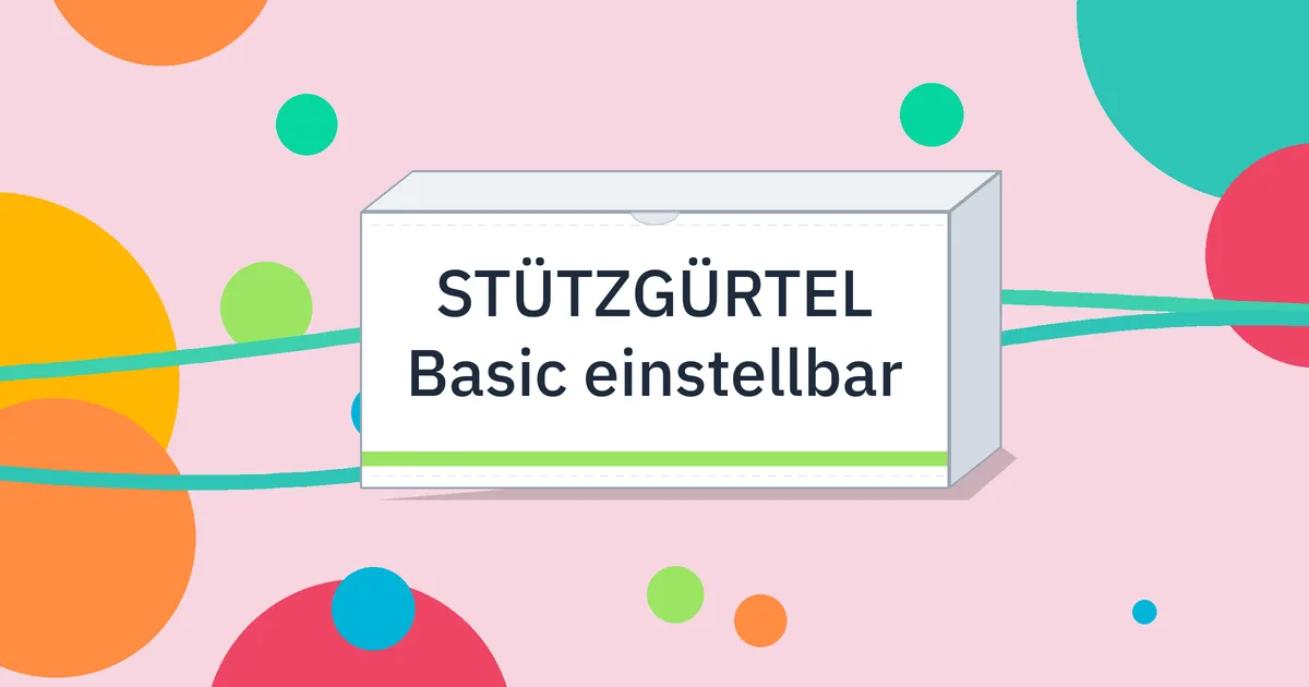 Symbolbild: Packung mit der Aufschrift STÜTZGÜRTEL Basic einstellbar (PZN 16515143) – Verfügbarkeit und Bezug in Apotheken in Frankfurt am Main