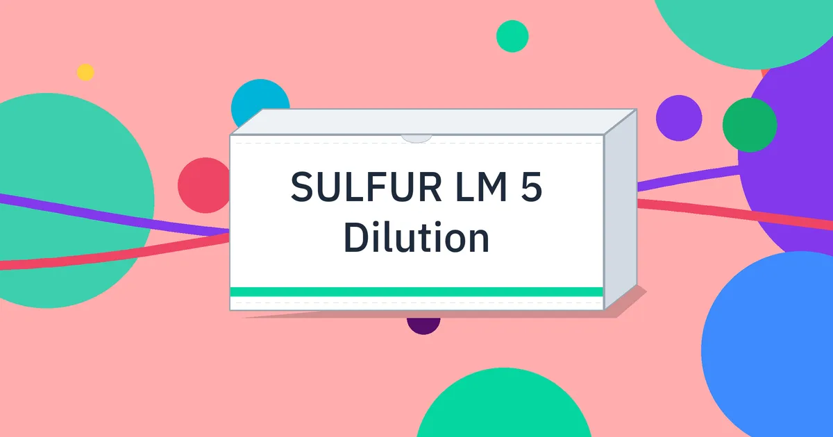 Symbolbild: Packung mit der Aufschrift SULFUR LM 5 Dilution (PZN 13209894) – Verfügbarkeit und Bezug in Apotheken in Frankfurt am Main