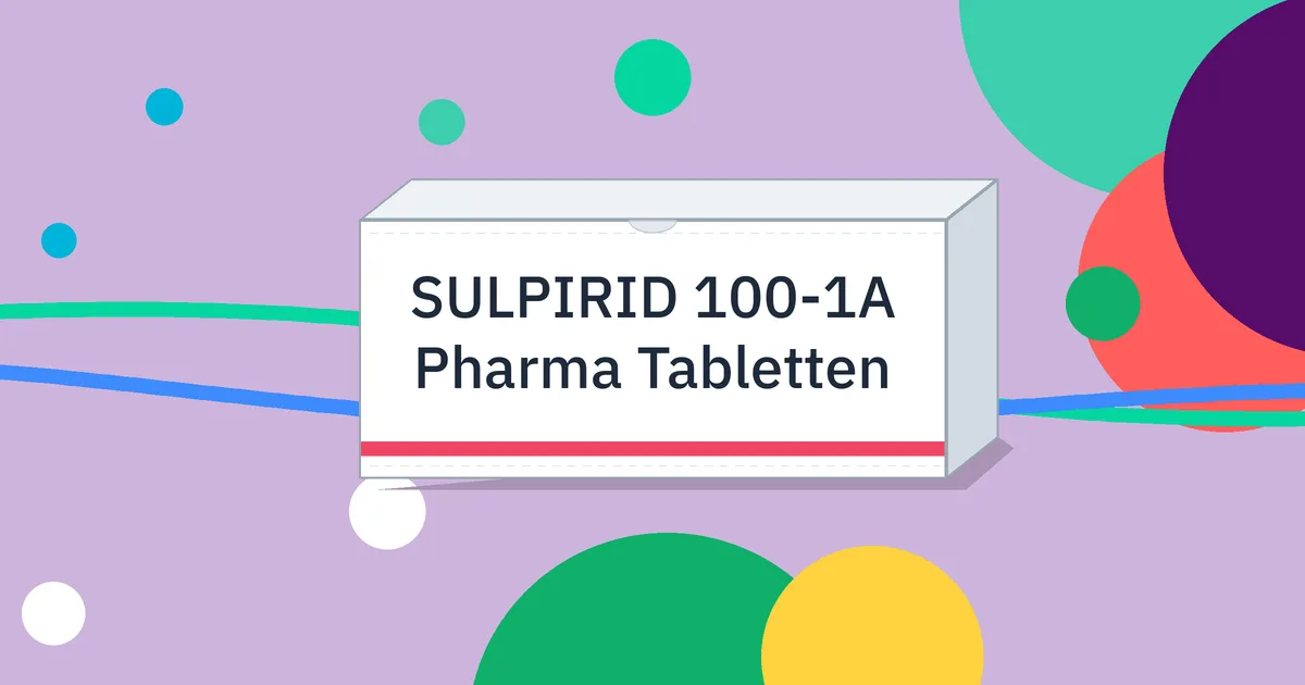 Symbolbild: Packung mit der Aufschrift SULPIRID 100-1A Pharma Tabletten (PZN 01628723) – Verfügbarkeit und Bezug in Apotheken in Frankfurt am Main