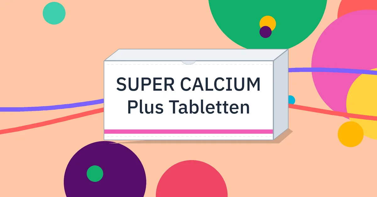 Symbolbild: Packung mit der Aufschrift SUPER CALCIUM Plus Tabletten (PZN 01083761) – Verfügbarkeit und Bezug in Apotheken in Frankfurt am Main