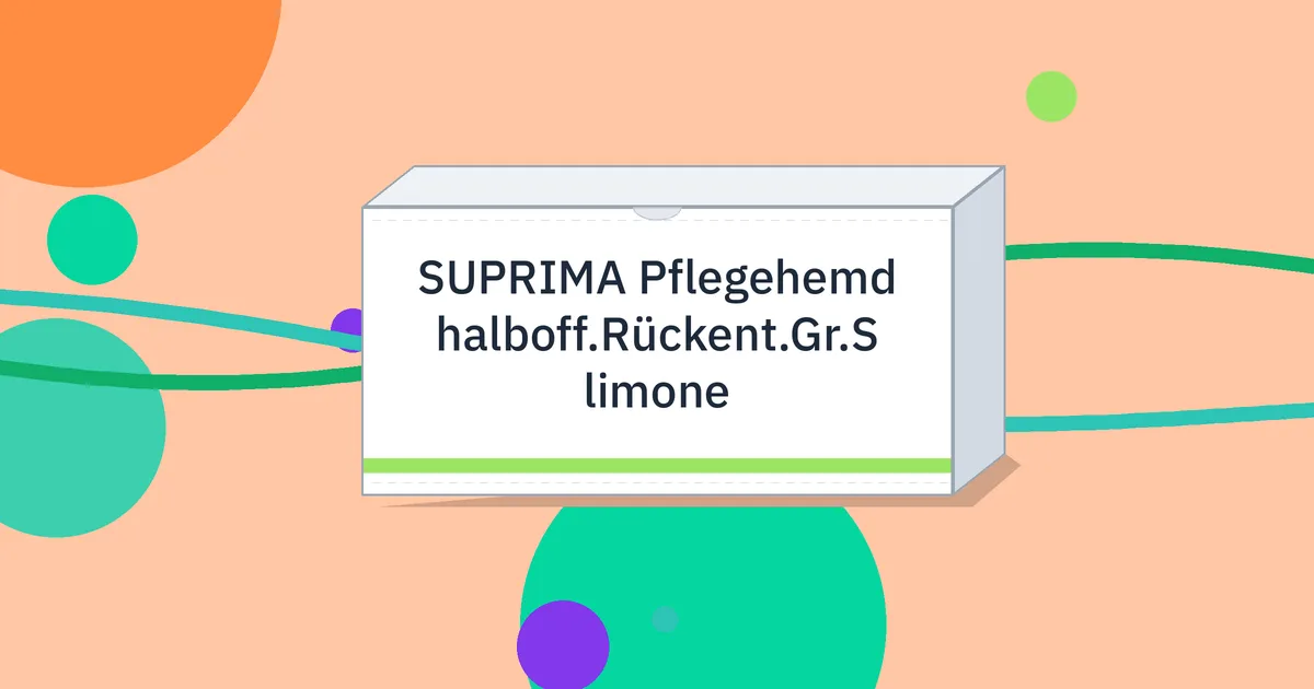 Symbolbild: Packung mit der Aufschrift SUPRIMA Pflegehemd halboff.Rückent.Gr.S limone (PZN 09785669) – Verfügbarkeit und Bezug in Apotheken in Frankfurt am Main