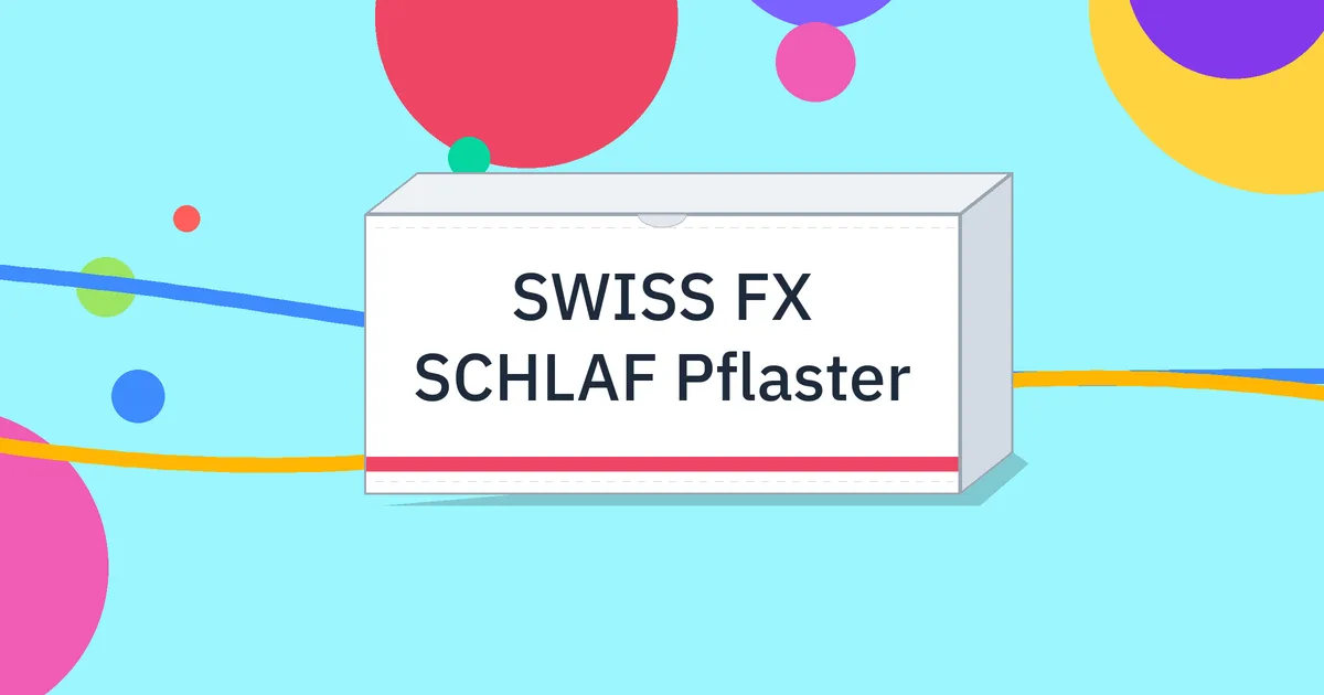 Symbolbild: Packung mit der Aufschrift SWISS FX SCHLAF Pflaster (PZN 19640050) – Verfügbarkeit und Bezug in Apotheken in Frankfurt am Main